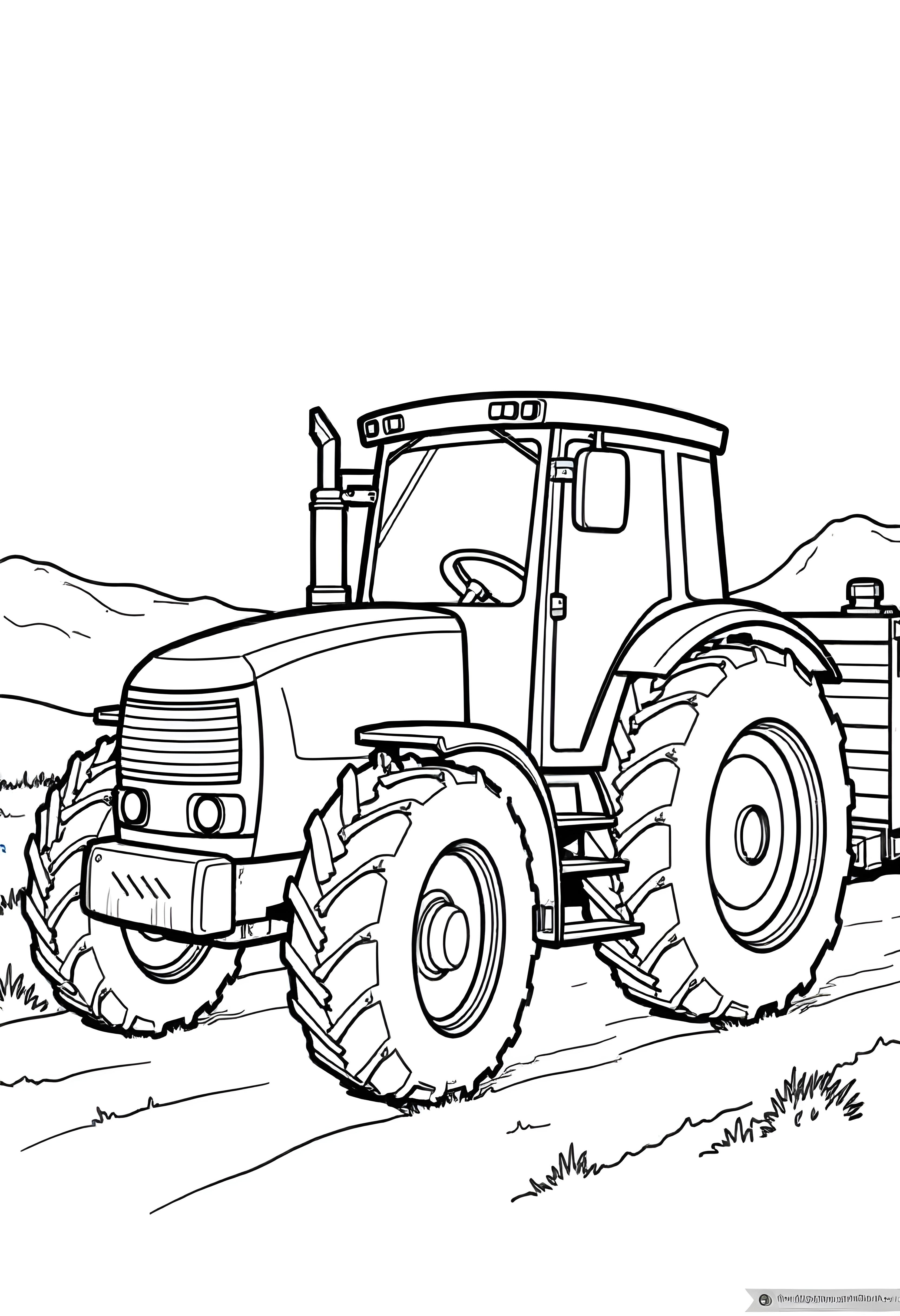 Tractor pulling cart coloring page | Download Free Tractor pulling cart ...