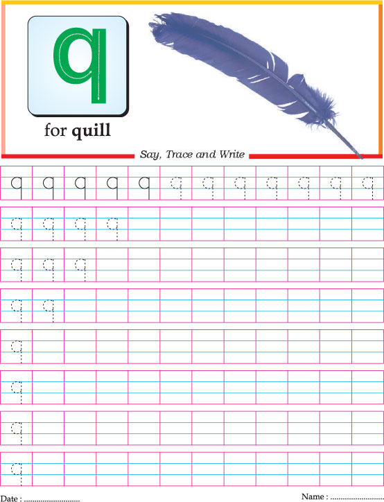 Small letter q practice worksheet | Download Free Small letter q ...